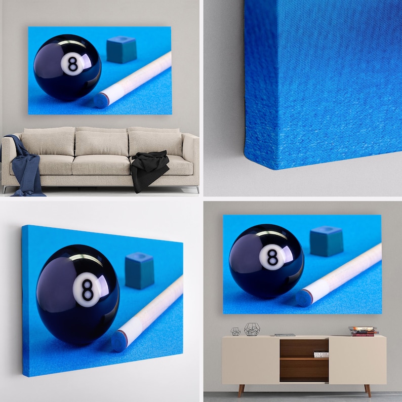 Billiards Wall Art 8 Ball Canvas Print Billiards Wall Decor - Etsy