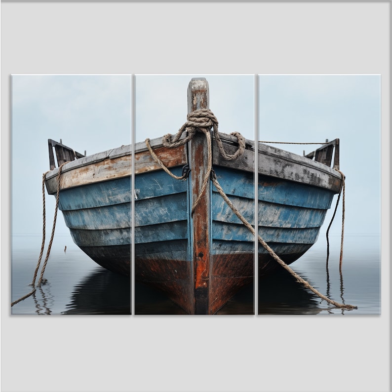 Abstract Old Boat Canvas Print, Nautical Wall Art, Vintage Boat ...