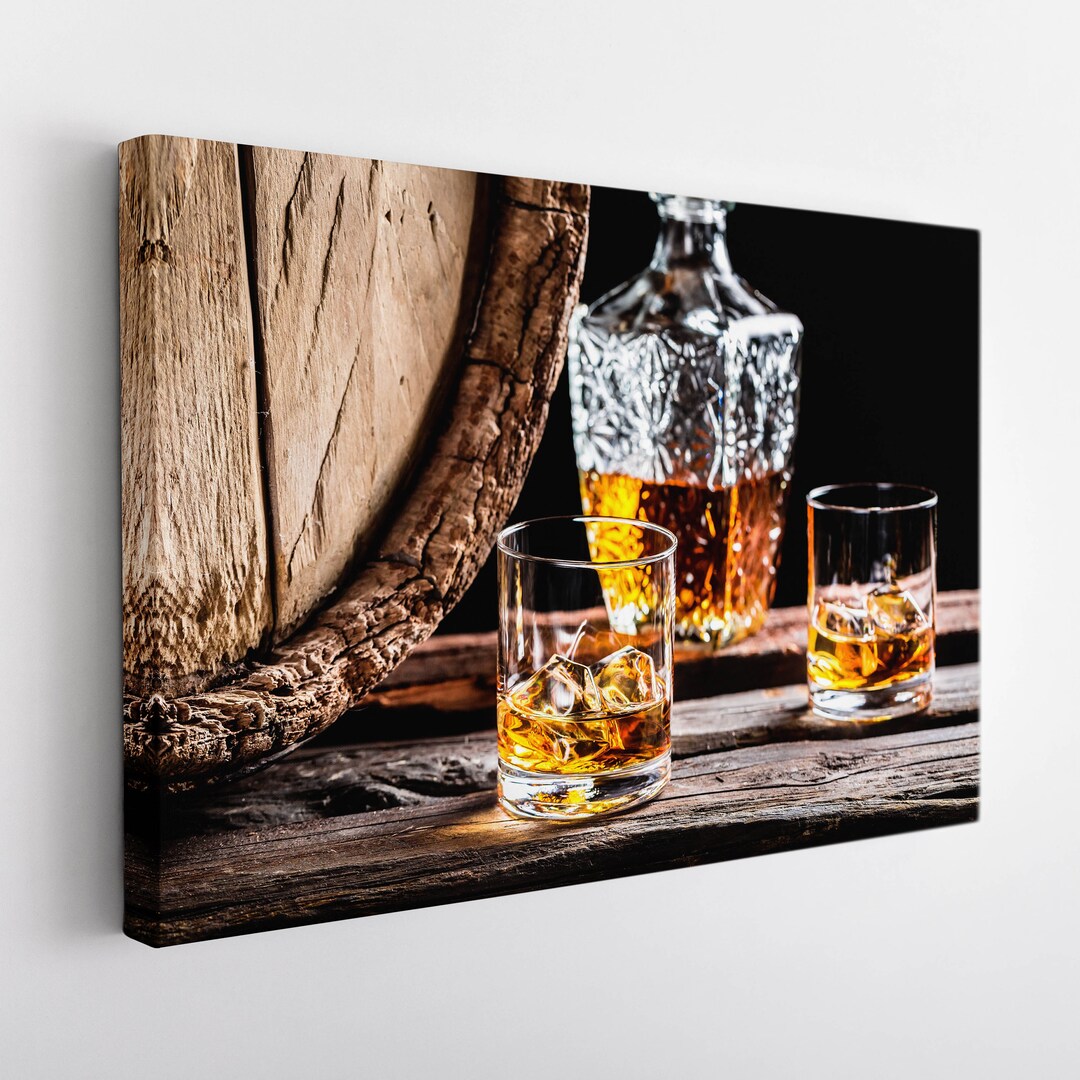 Whiskey Canvas Art, Whiskey Wall Art, Whiskey Barrel Print, Whiskey ...