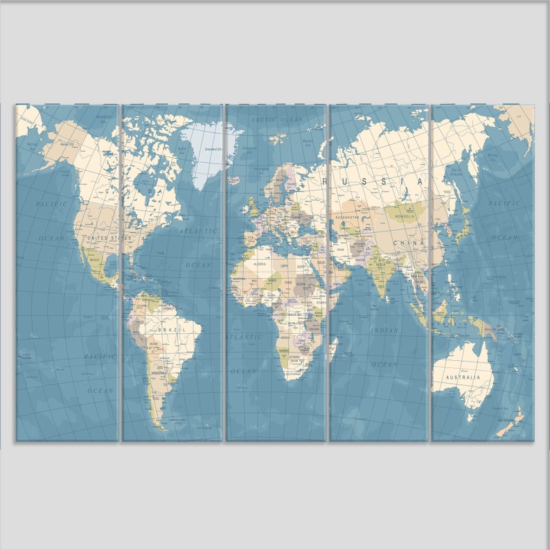 World Map Canvas Print, World Map Wall Art, Push Pin World Map Print - Etsy