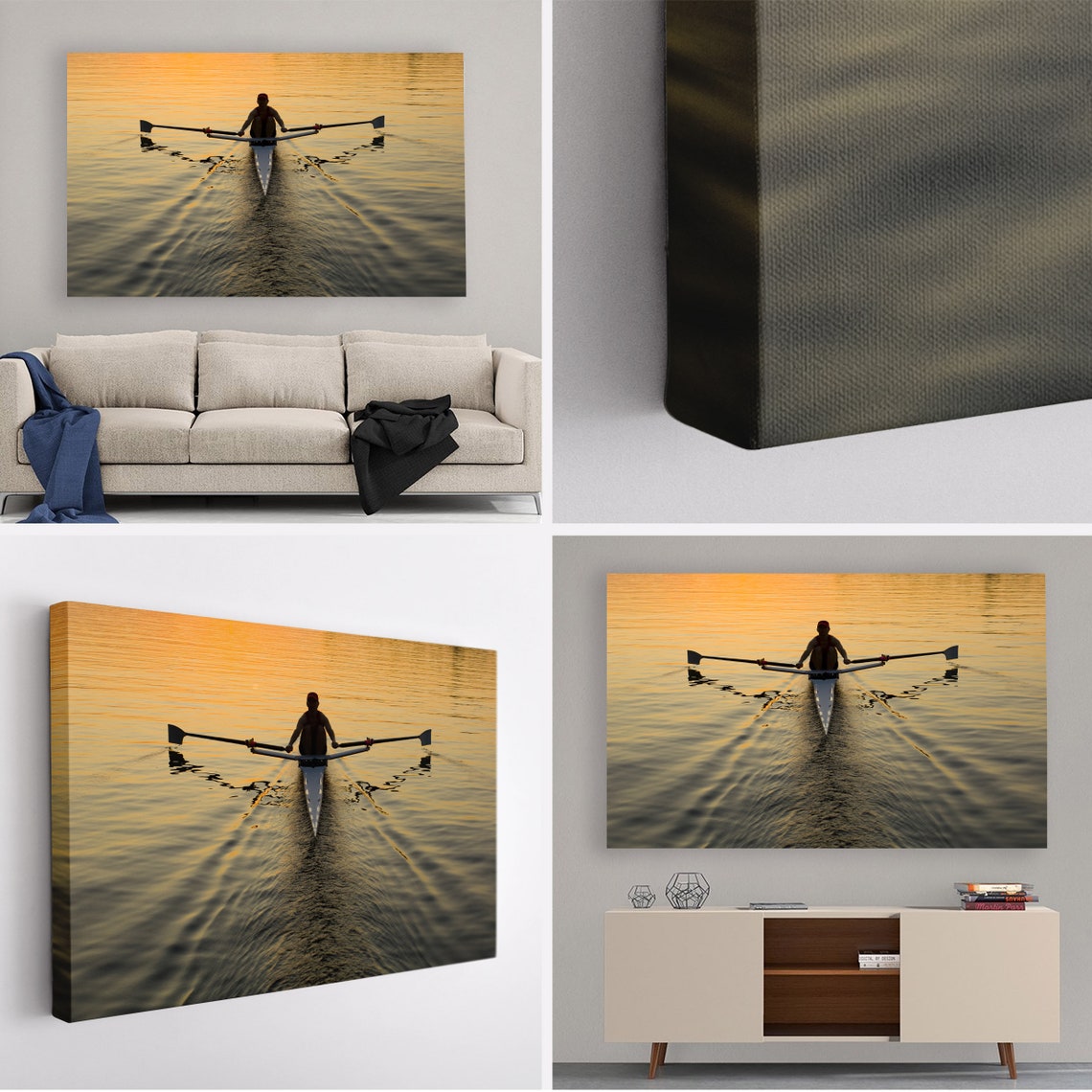 Rowing Wall Art, Rowing Canvas Print, Water Sports Wall Decor, Rower ...
