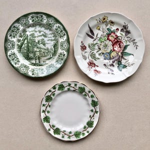 Vintage Green Plate Wall Collection, Green Mismatched Plates, Farmhouse ...
