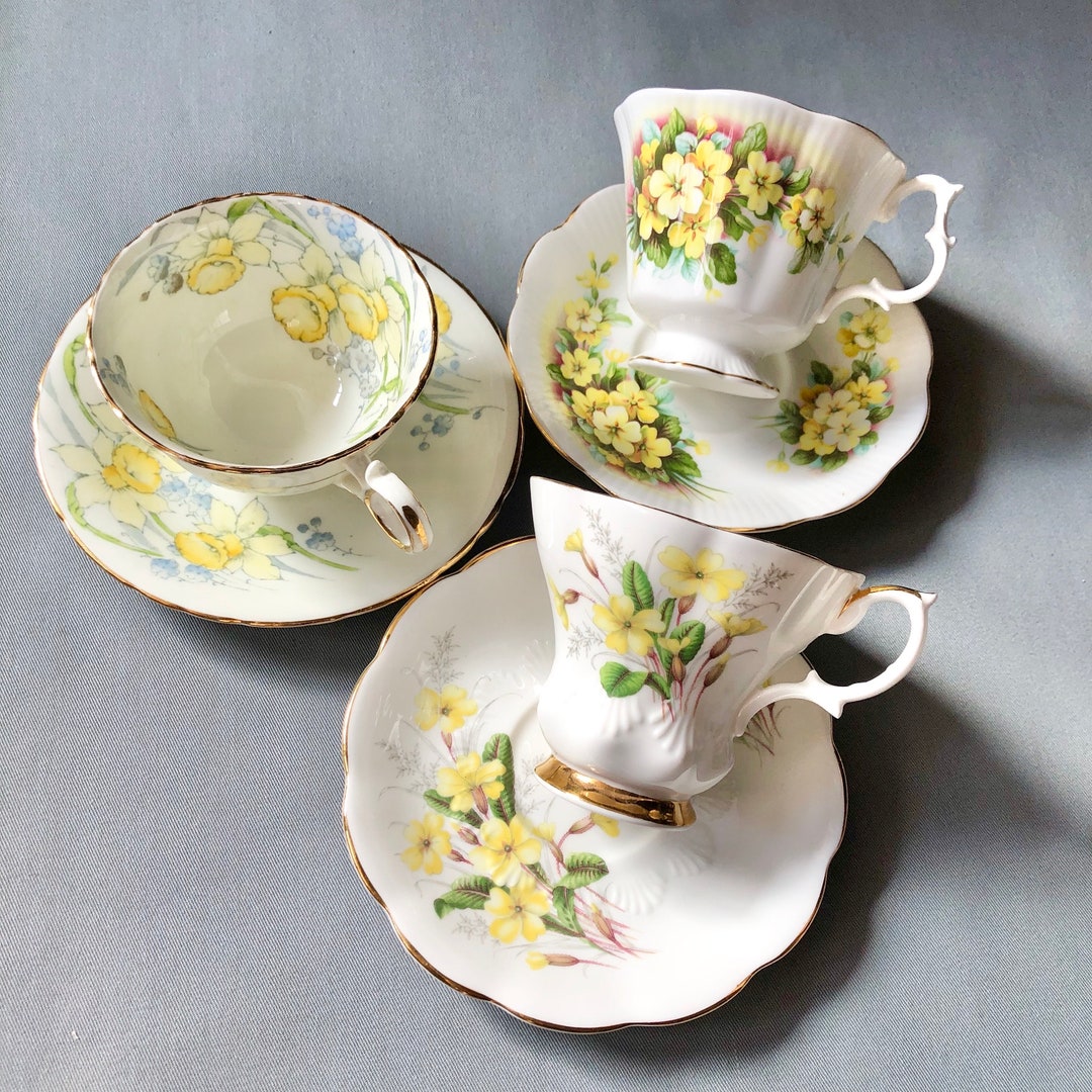 Spring Flowers Tea Cup and Saucer Sets. Floral Cups - Etsy