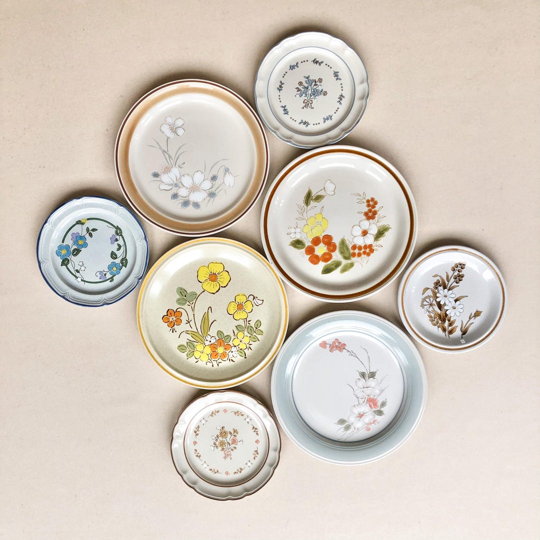 Mismatched Set of 4 Dinner and 4 Salad Plates. Mix and Match Plates ...