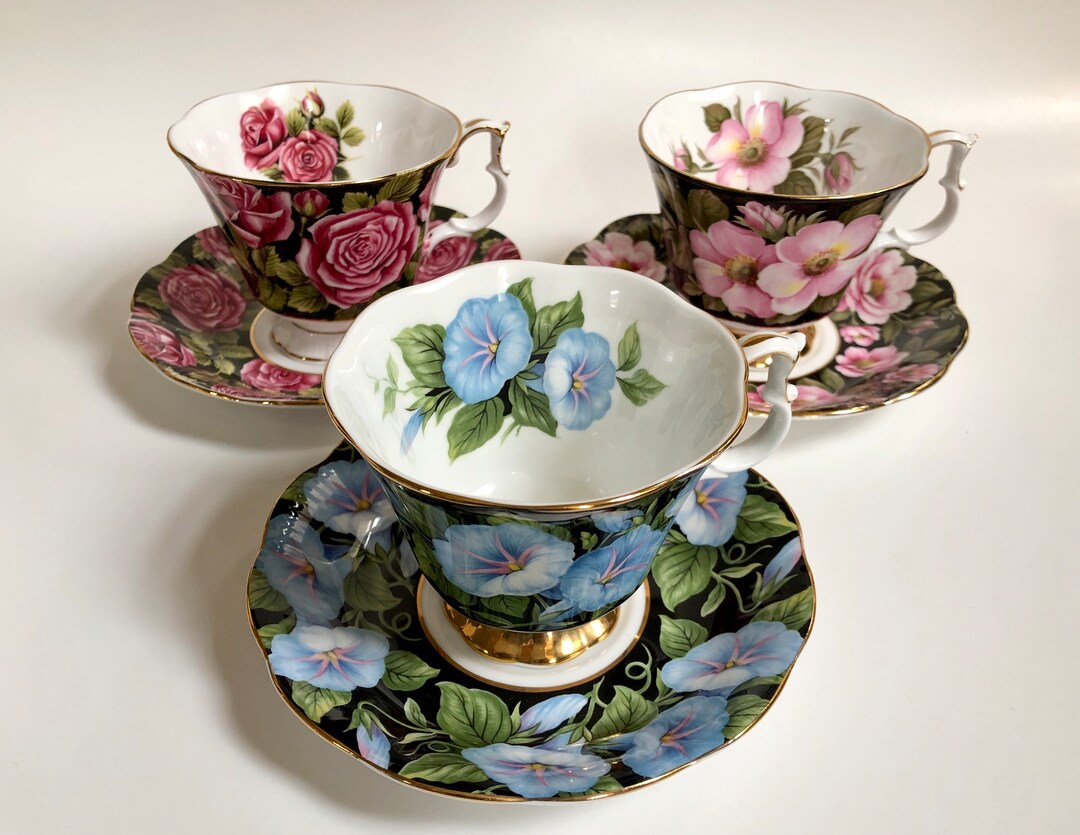 Royal Albert Flora Series and June Tea Cup and Saucer Sets. Floral Cups ...