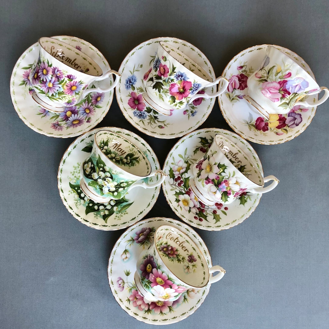 Royal Albert Flower of the Month Series Tea Cup and Saucer. July and ...