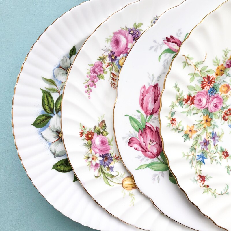 Floral China Plates - Etsy