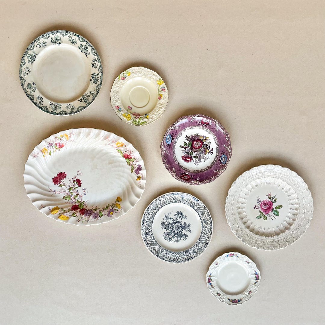 Antique and Vintage Plates Wall Collection, Mismatched Plates ...