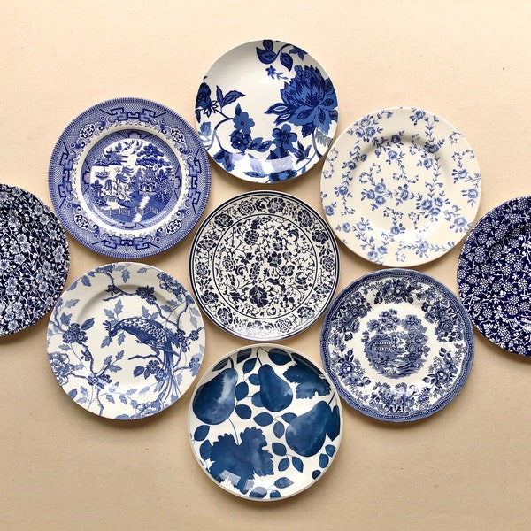 Blue White Plate - Etsy