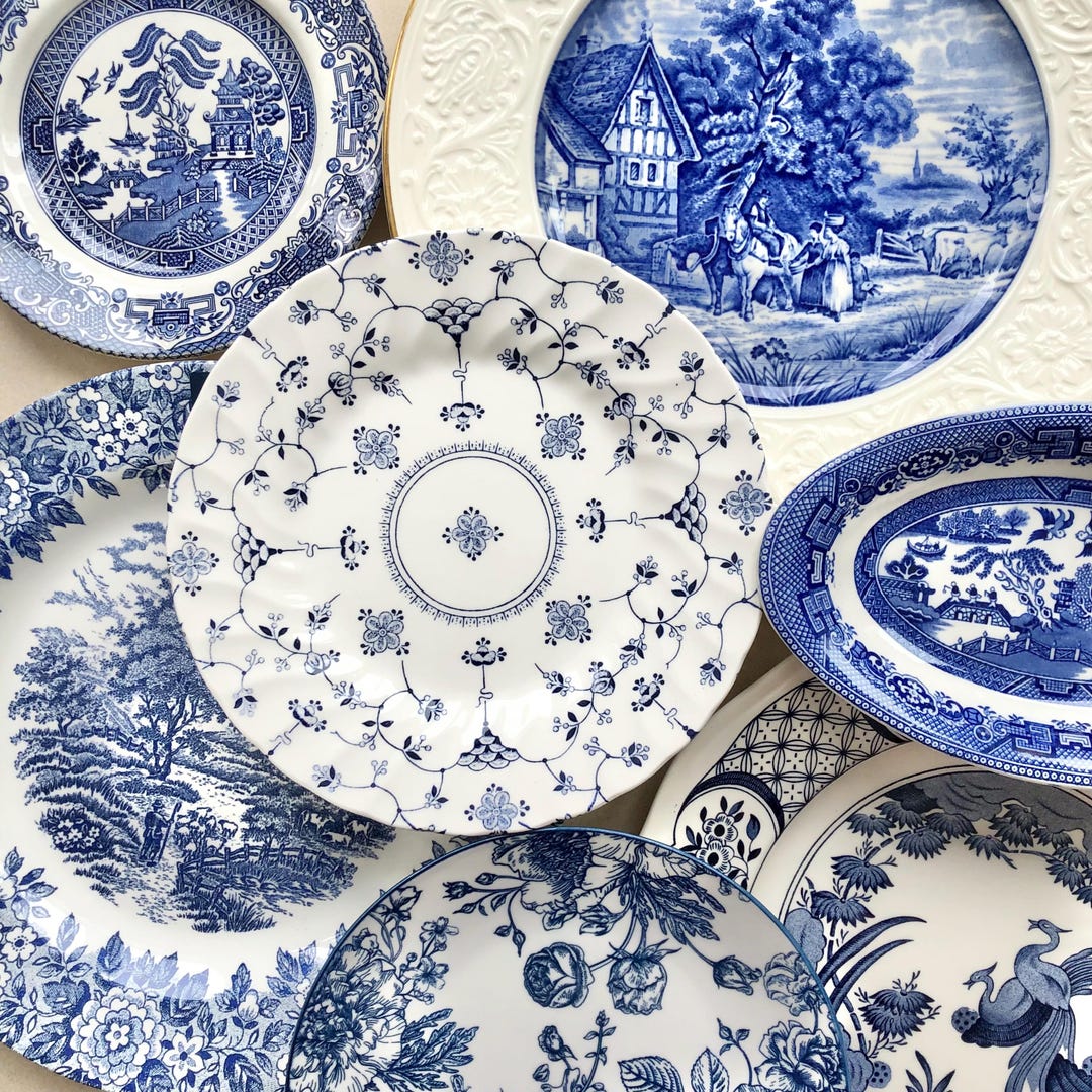 Blue and White Transferware Plates From England. Individually Priced - Etsy