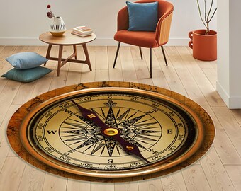 Compass Round Rug - Etsy