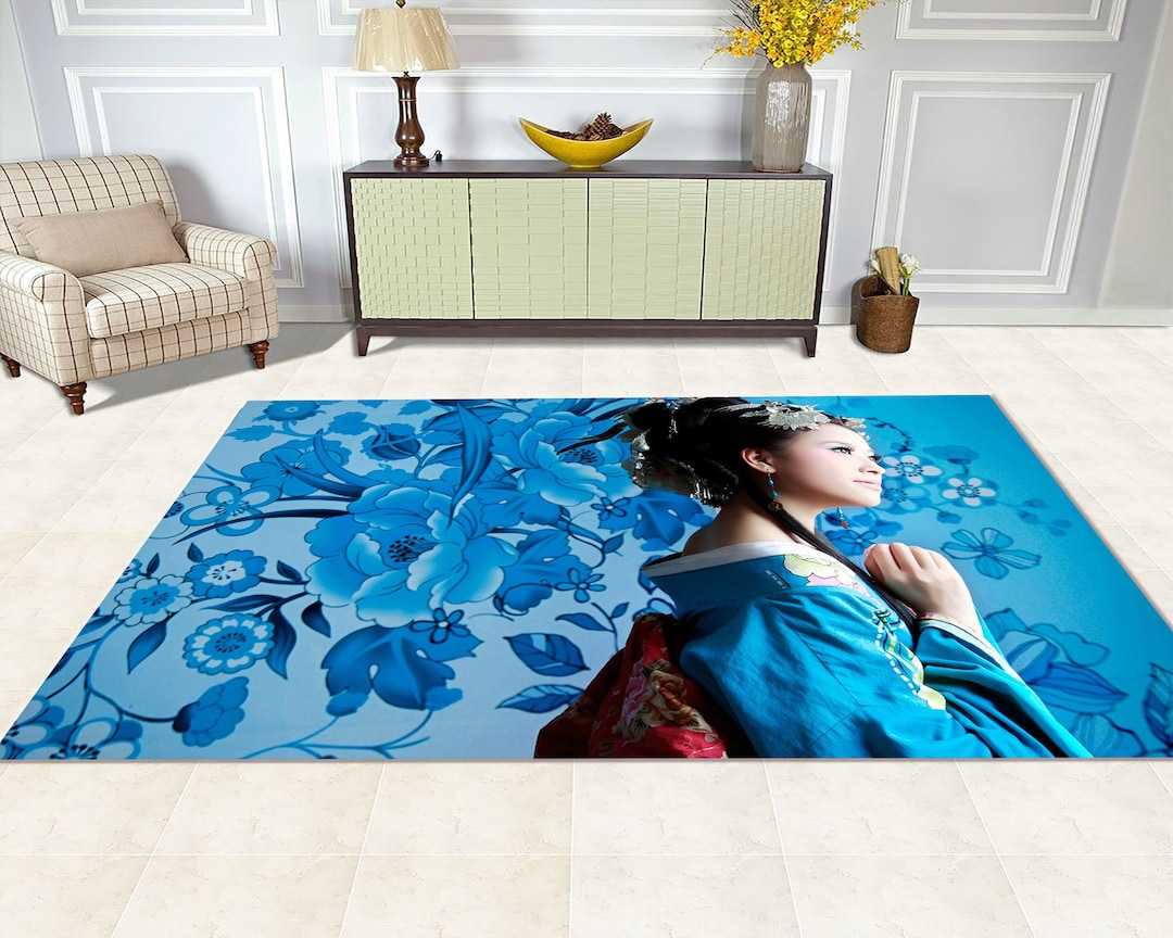 Japanese Rug, Art Rug, Geisha Rug, Geisha Girl Rug, Geisha Girl, Gift ...