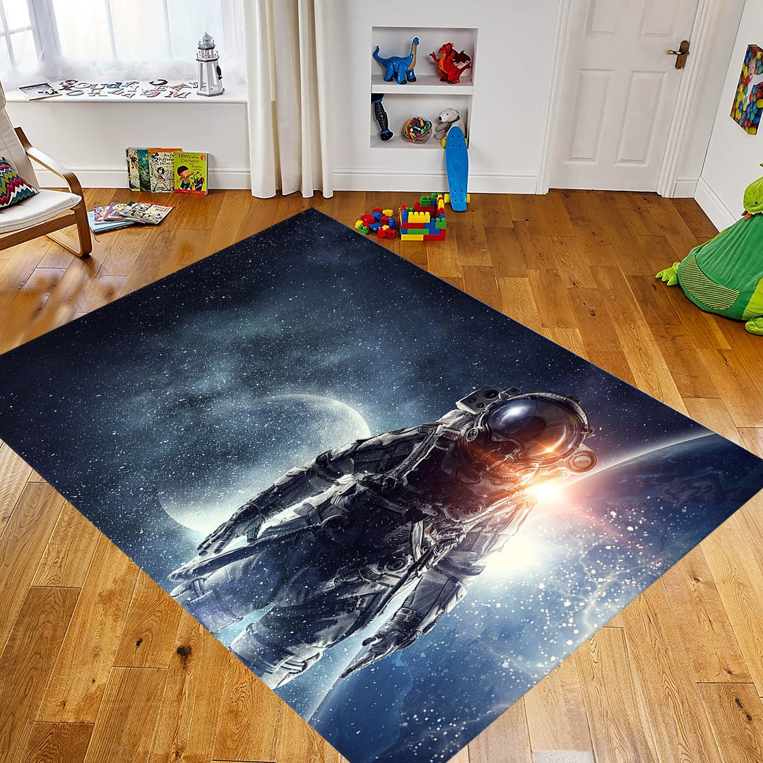 Spaceman Rug Home Decor Gift Idea Astronaut Area Rug - Etsy