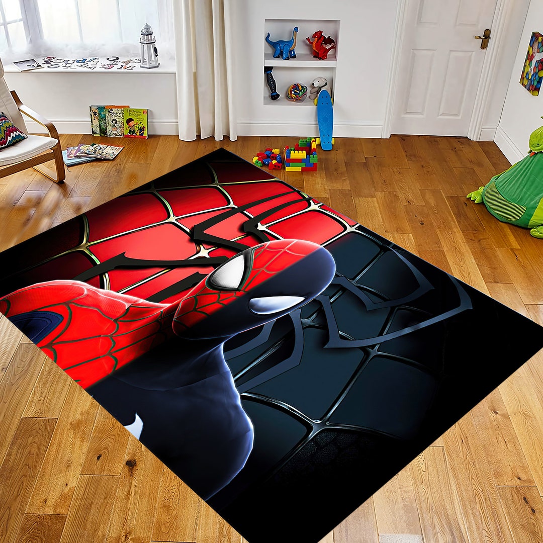 Spiderman,spiderman Rug, Kids Room Rug, Boy Room Rug, Patterned Rug ...