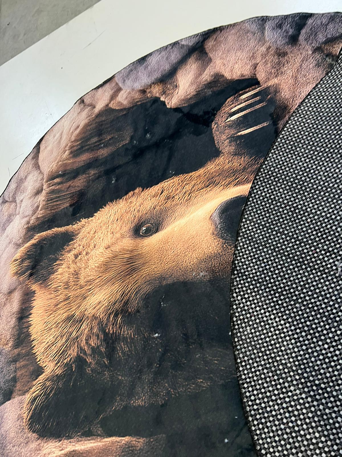 3D Bear Rug: Realistic Cave Illusion Carpet, Brown Gray Stone Design ...