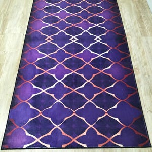 Purple Themed Rug, Purple Gold Runner Rug, Purple Gold Rug,purple Gold ...