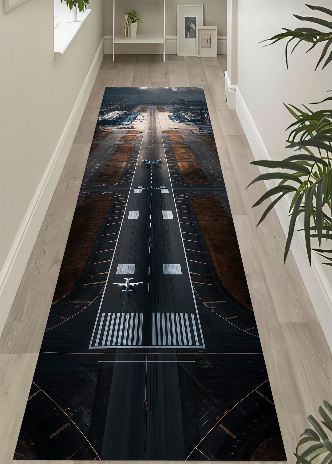 Airplane Runway Runner Rug: Aerial View, Non-slip Cotton Base - Etsy