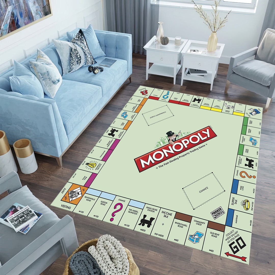 Monopoly Rug, Board Game Monopoly Rug, Monopoly Game Rug, Game Room ...