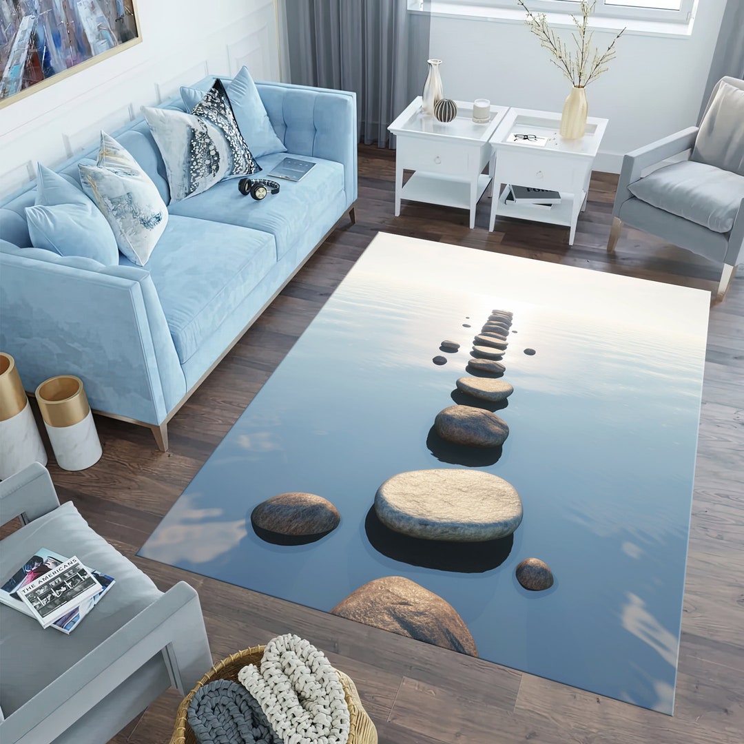 Water and Stone Rug,illusion Rug,abstract Rug,theme Rug,for Living Room ...