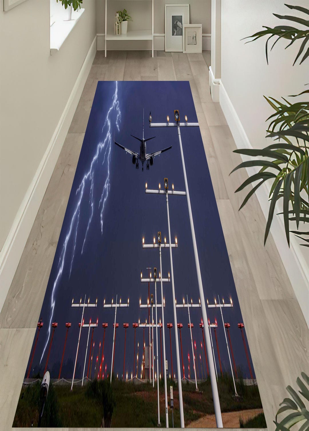 Aerial Silhouettes Rug,runner Plane Rug,plane Pattern Rug,plane Decor ...