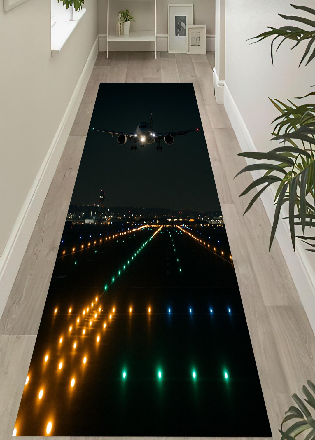 Aerial Silhouettes Rug,runner Plane Rug,plane Pattern Rug,plane Decor ...