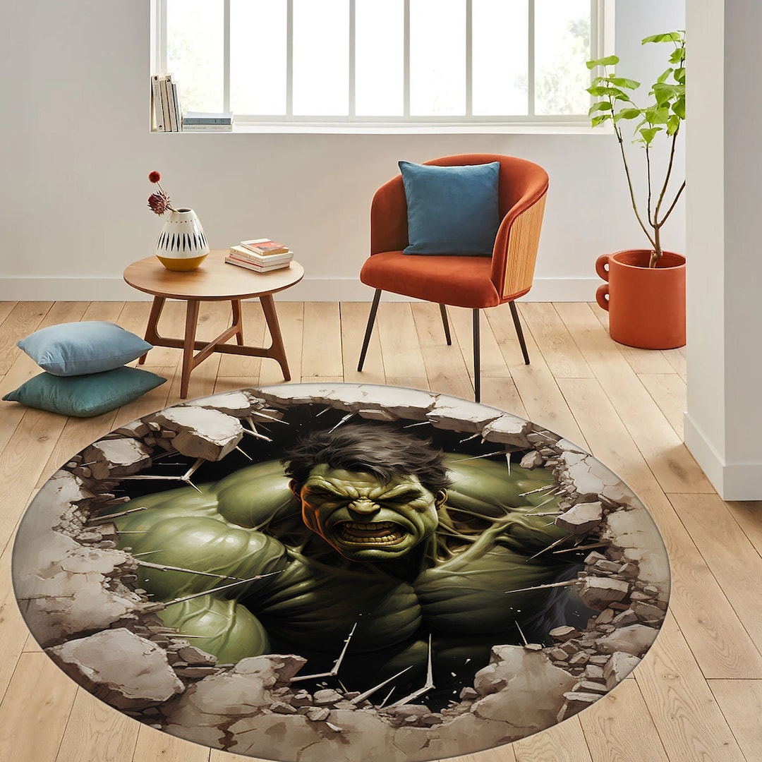 Round Hulk Rug,hulk Rug,boy Room Rug,kids Room Rug,gift for Him,area ...
