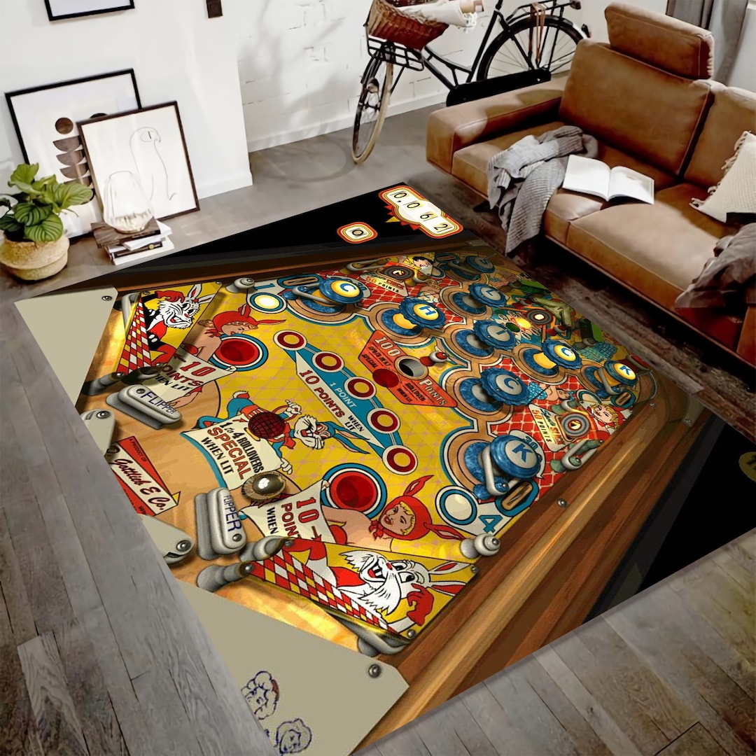 Pinball Rug, Pinball Modern Rug, for Living Room Pinball Rug, Pinball ...