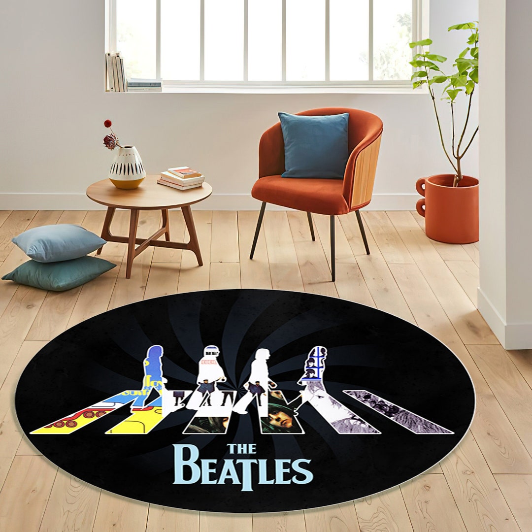 Beatles Round Rug, Living Round Rug, Fan Round Rug, Modern Round Rug ...