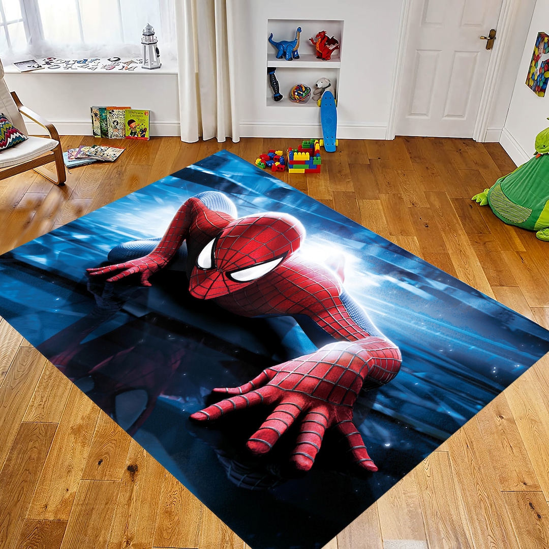 Spiderman,spiderman Rug, Kids Room Rug, Boy Room Rug, Patterned Rug ...