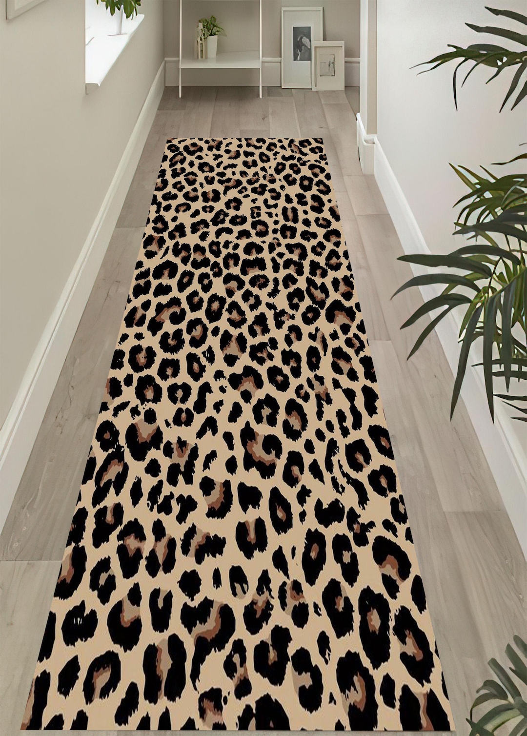Runner Leopard Rug, Cheetah Print Runner Rug, Leopard Desing Art Rug ...