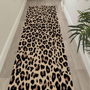 Runner Leopard Rug, Cheetah Print Runner Rug, Leopard Desing Art Rug ...