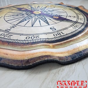 Celestial Compass Rug: Gold Star Galaxy Accent Carpet - Etsy