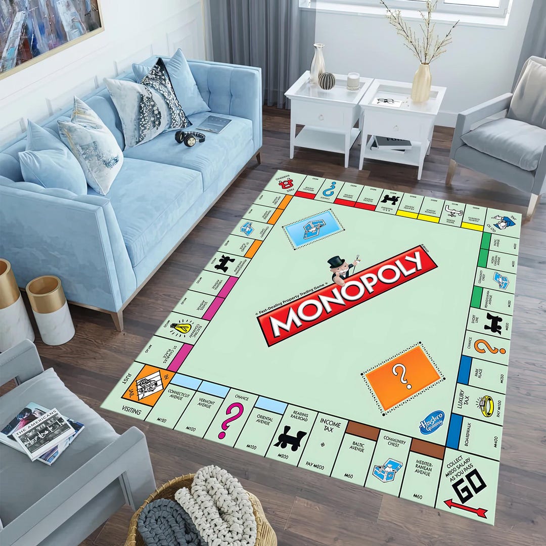 Monopoly Game Rug, Monopoly Rug, Monopoly Kids Room Game Rug, Monopoly ...