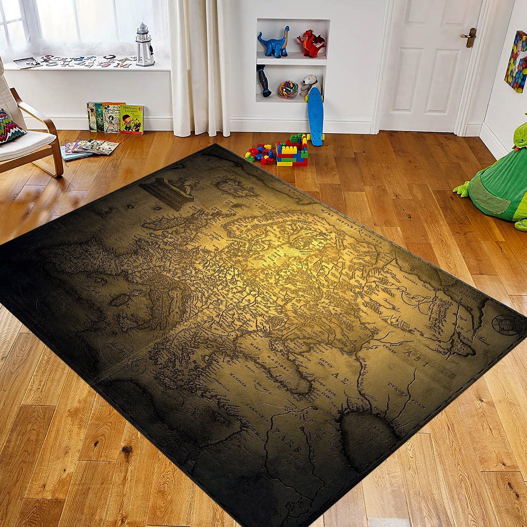 Map Rug, Housewarming Gift, Floor Non Slip Rug, Home Decoration, Kids ...