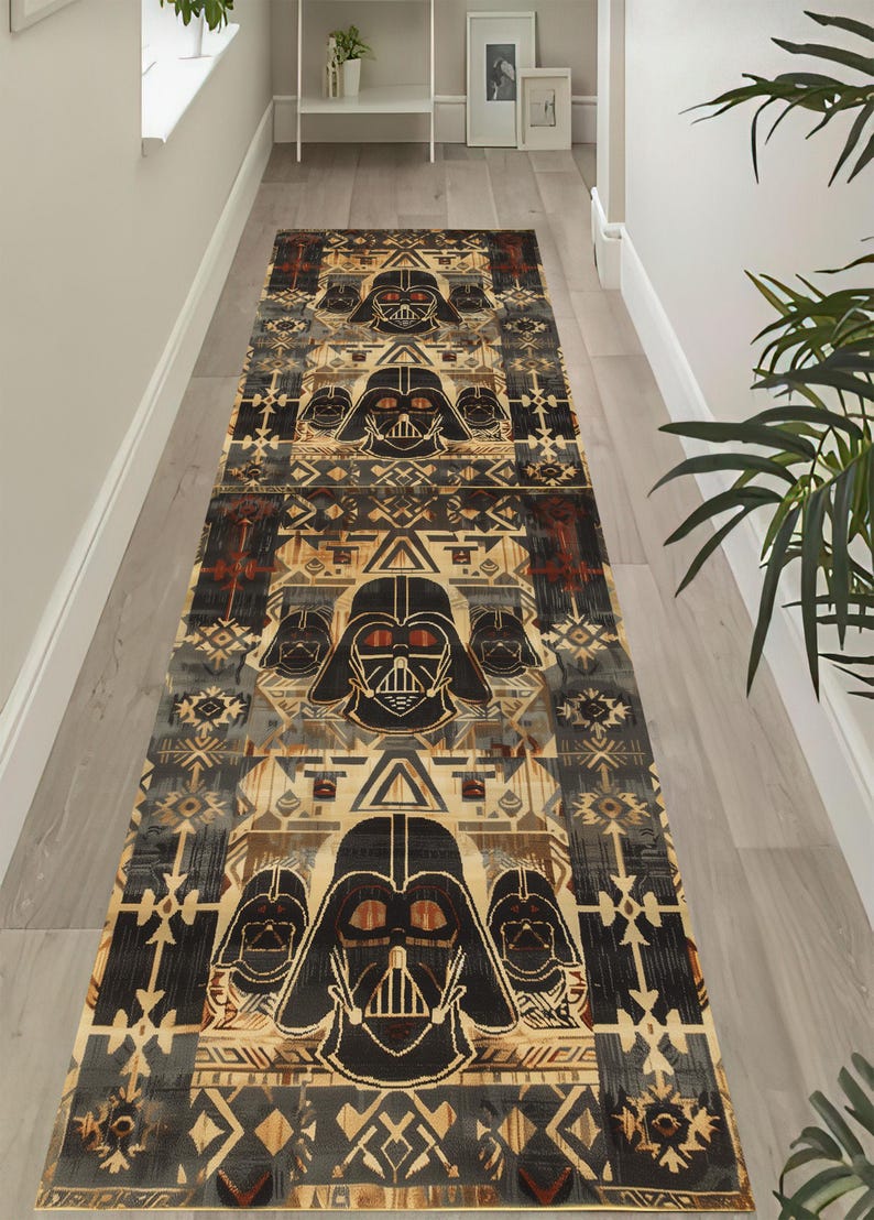 Star Wars Runner Rug: Black Brown Anti-slip Cotton Woven Hallway Rug - Etsy