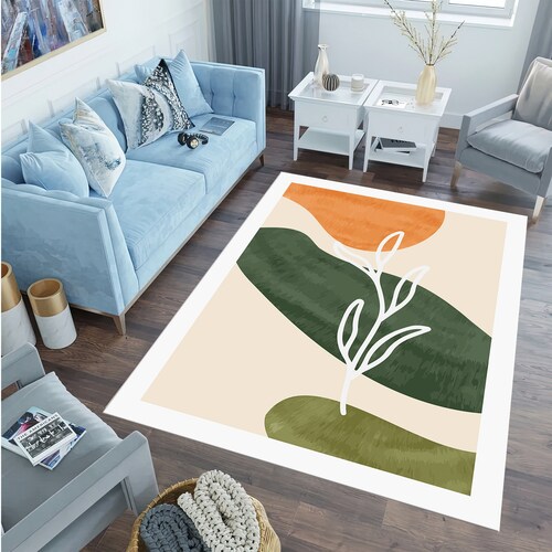 Mid Century Modern Rug Minimal Rug Abstract Rug Anti-slip - Etsy