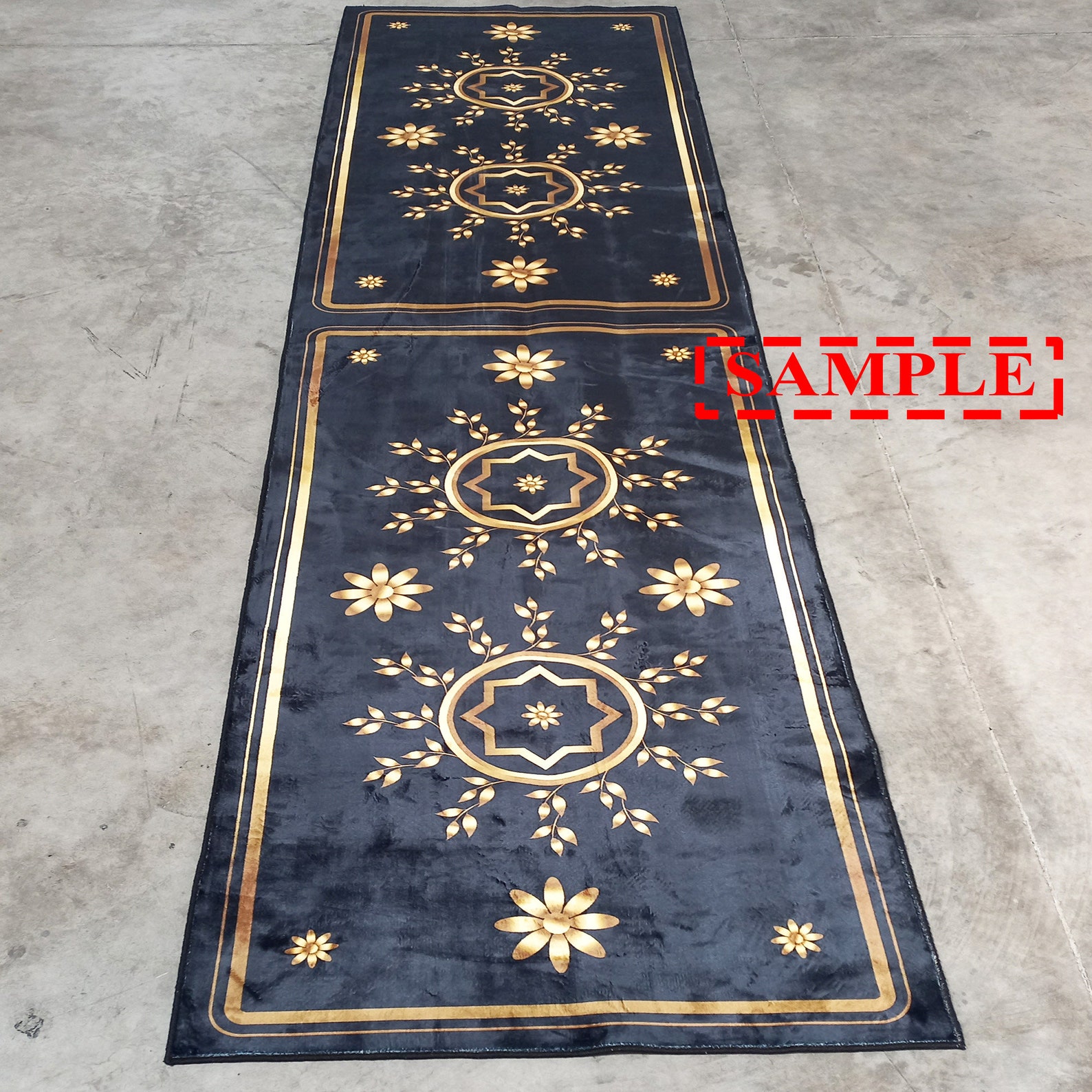 Runner, Blue and Gold Runner, Long Rug,entry Rug,anti Slip Runner ...