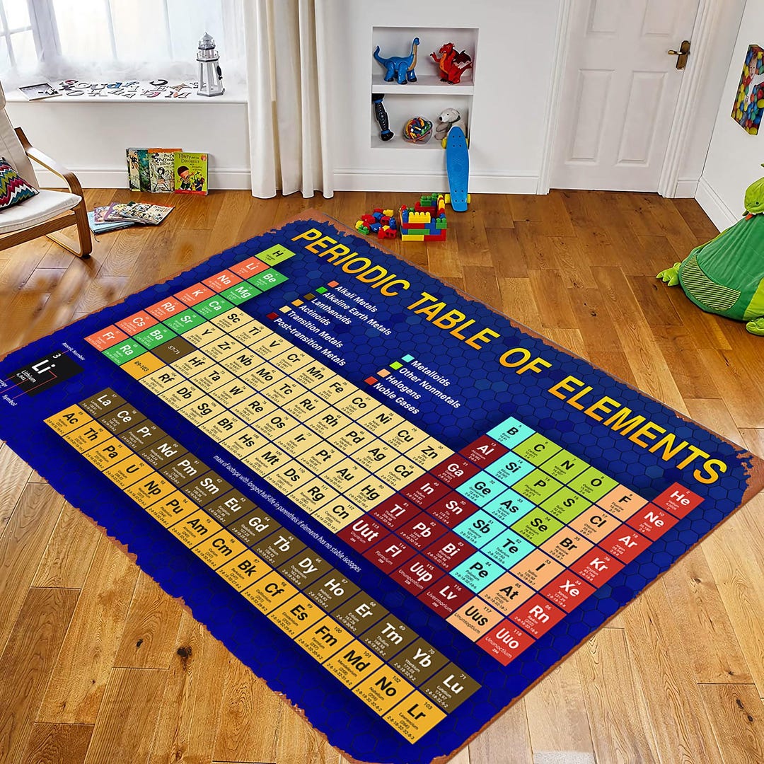 Periodic Table Rug, Periodic Rug, Science Rug, Room Periodic Rug, Boy ...