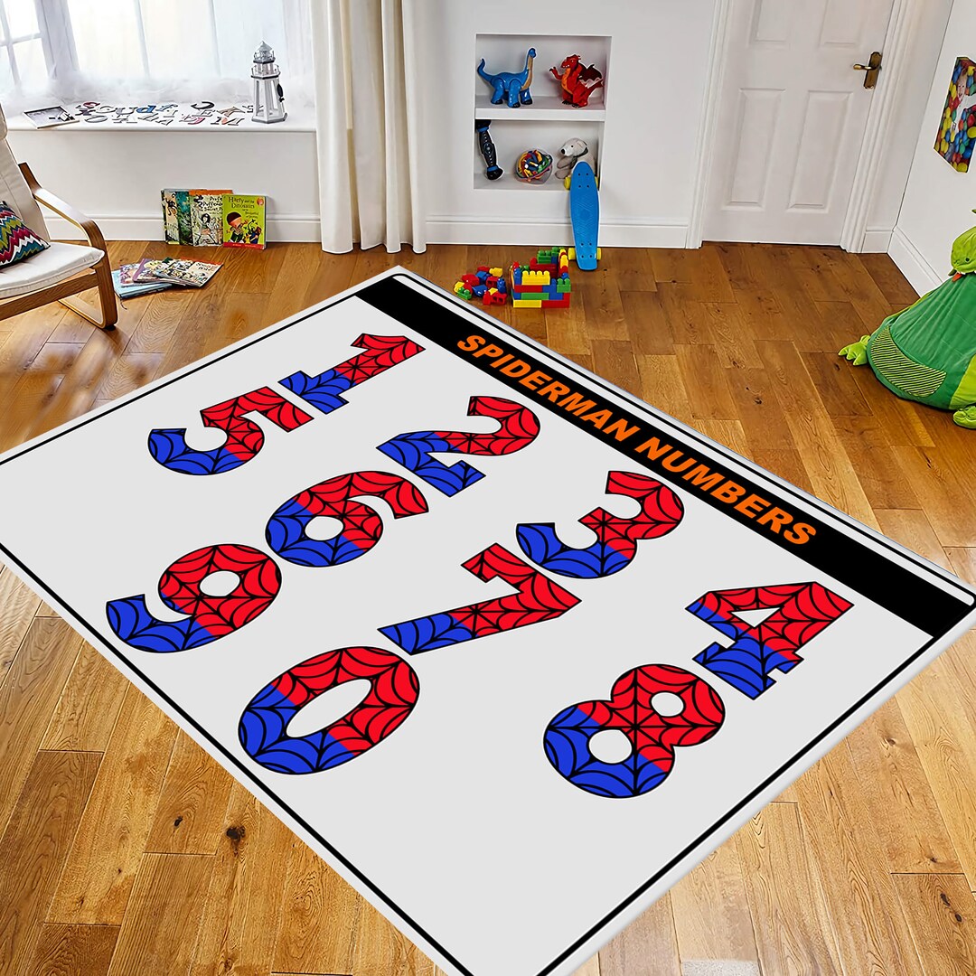 Children's Numbers Rug,spiderman Numbers Rug,kids Room Rug,area Rug ...