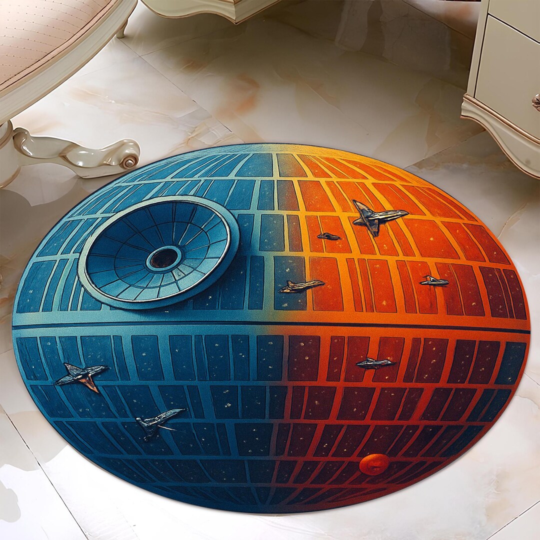 Round Death Star Rug, Star Wars Rug, Space Nursery Rug,boys Room Decor ...