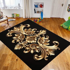 Gold and Black Rug,gold and Black Rugs,gold and Black Carpet,gold and ...