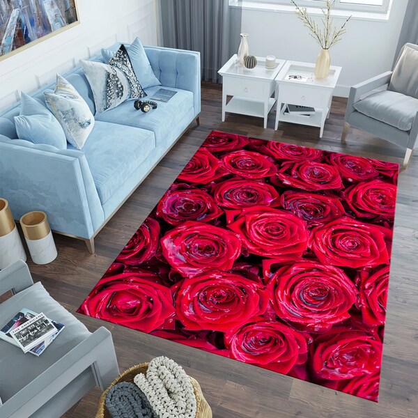Rug With Roses - Etsy