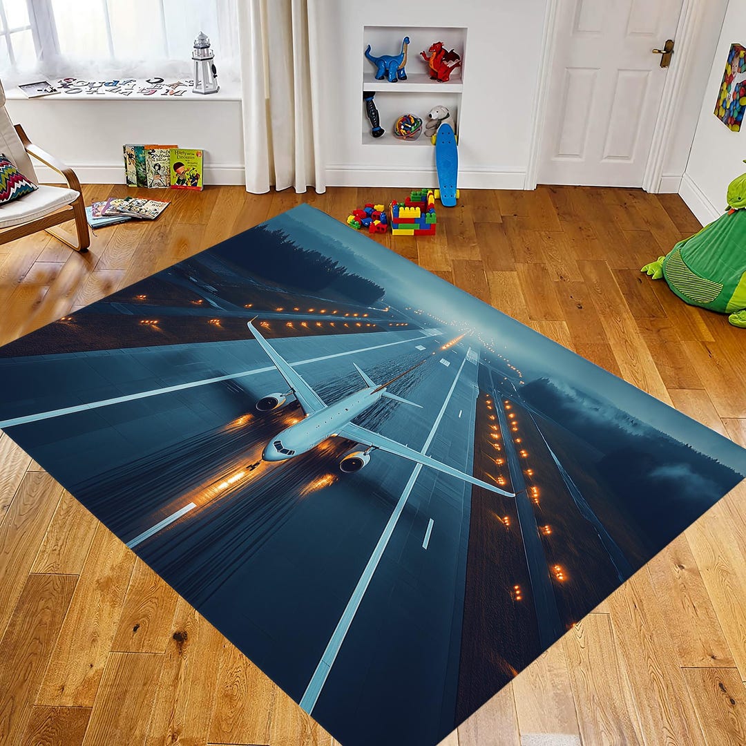 Airplane Rug: Aerial View, Runway Design - Etsy