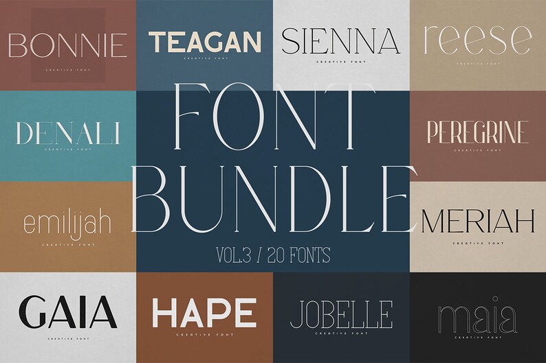 Font Bundle: 20 Creative Fonts for Cricut, Cameo - Etsy