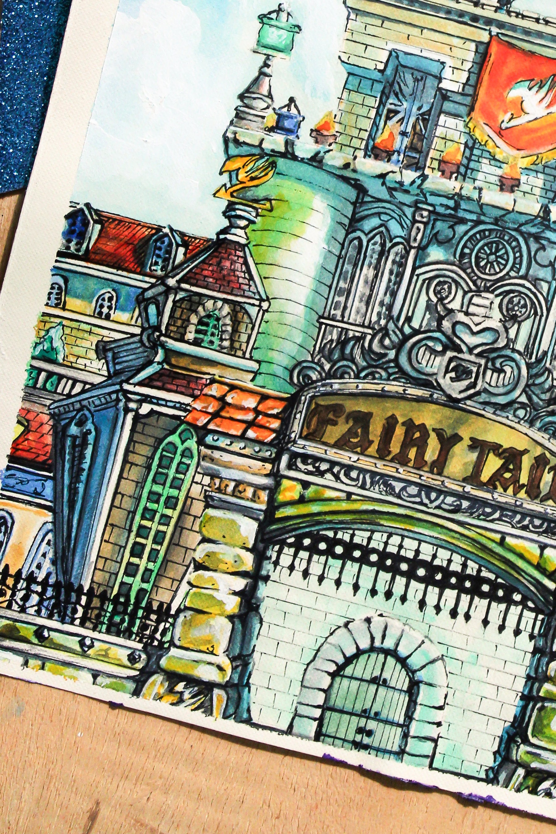 Fairy Tail Anime Guild House - Original Watercolor Fanart A4 Print - Etsy