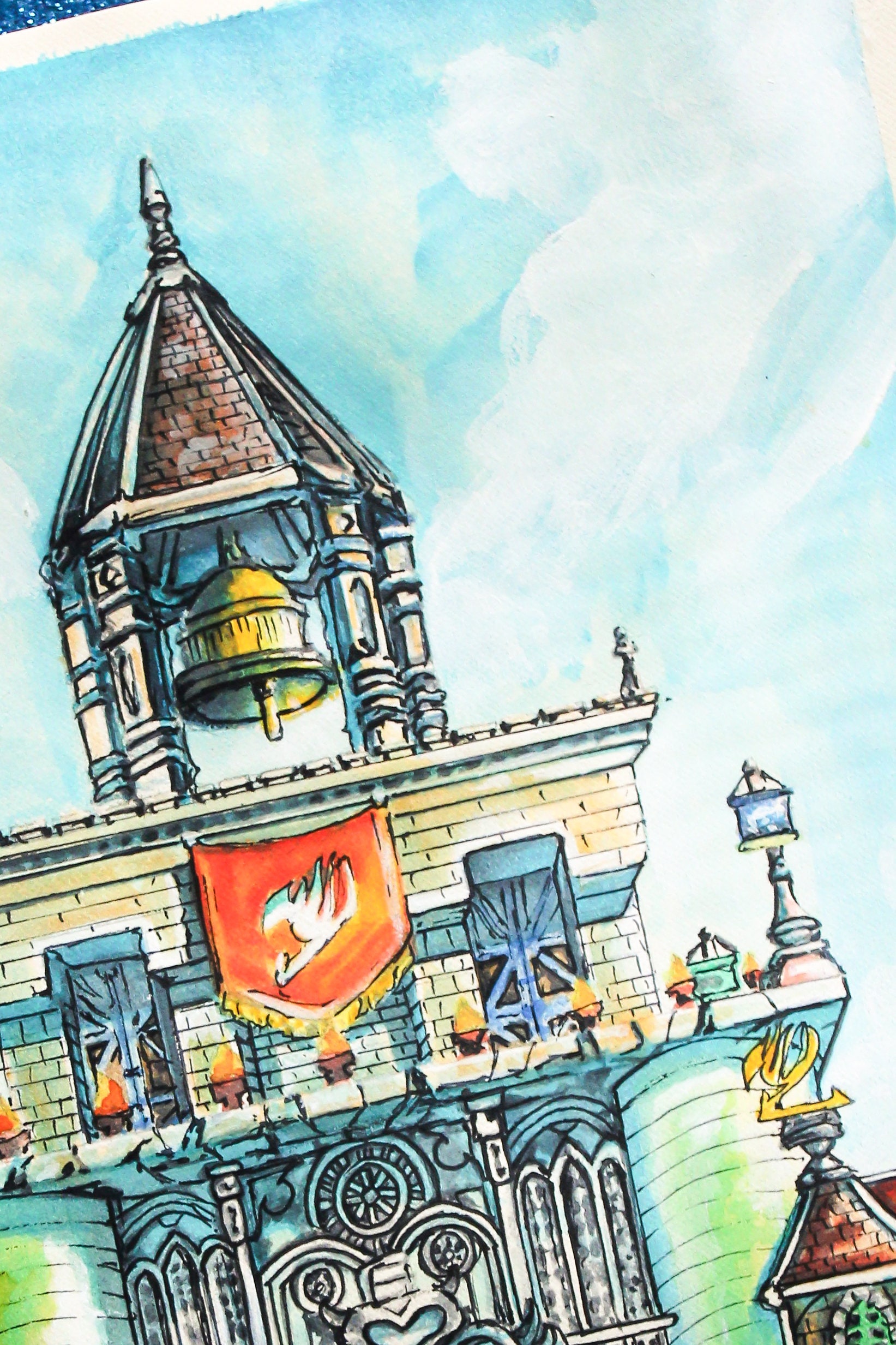 Fairy Tail Anime Guild House - Original Watercolor Fanart A4 Print - Etsy