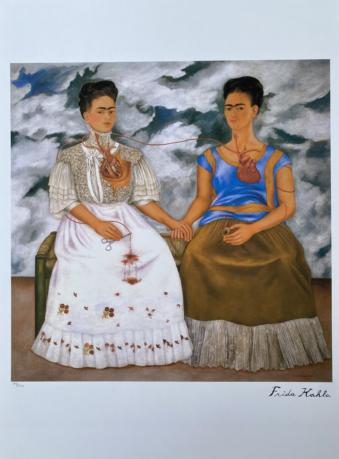 Frida Kahlothe Two Fridas Lithograph Cm 50x65 Leonardo Artis Edition ...