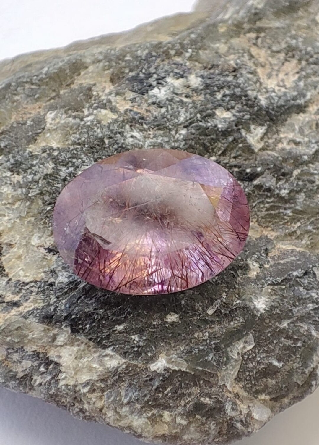 Natural !..SUPER SEVEN...! Amazing Stone Super 7 Quartz Faceted ...
