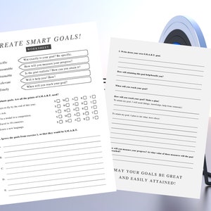 Smart Goals Worksheet Template for Teens, Goal Setting Printable ...