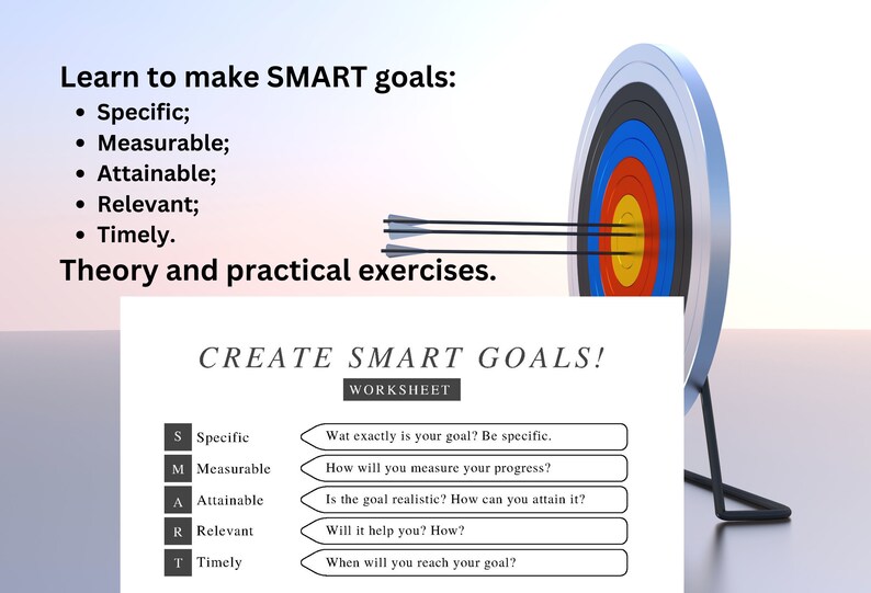 Smart Goals Worksheet Template for Teens, Goal Setting Printable ...